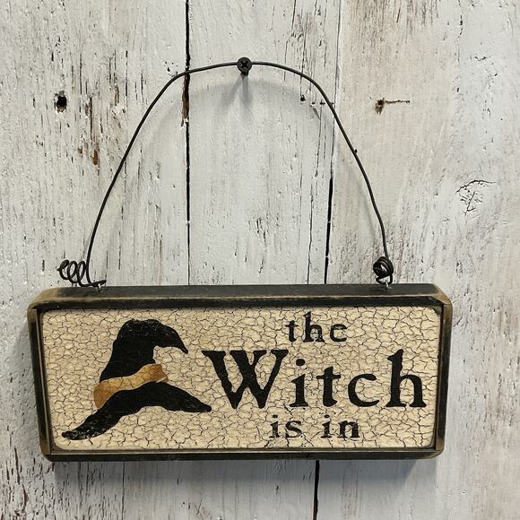 Unbranded | Accents | Witch Is In Out 2 Sided Hanging Wood Sign Wicked ...